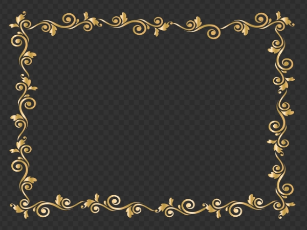 Gold Decorative Pattern Square Frame PNG For Elegant Design Projects ...